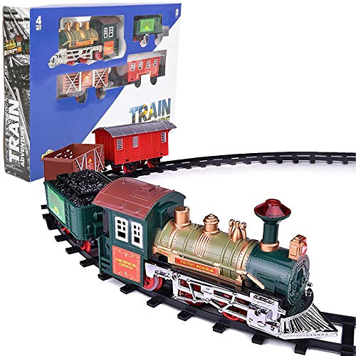 The Dreidel Company Four Car Train Set Deluxe, Battery Operated – Chochkees
